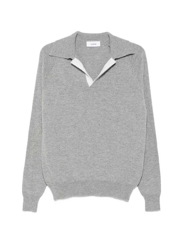 LARDINI Wool-cashmere Polo Shirt With Classic Collar