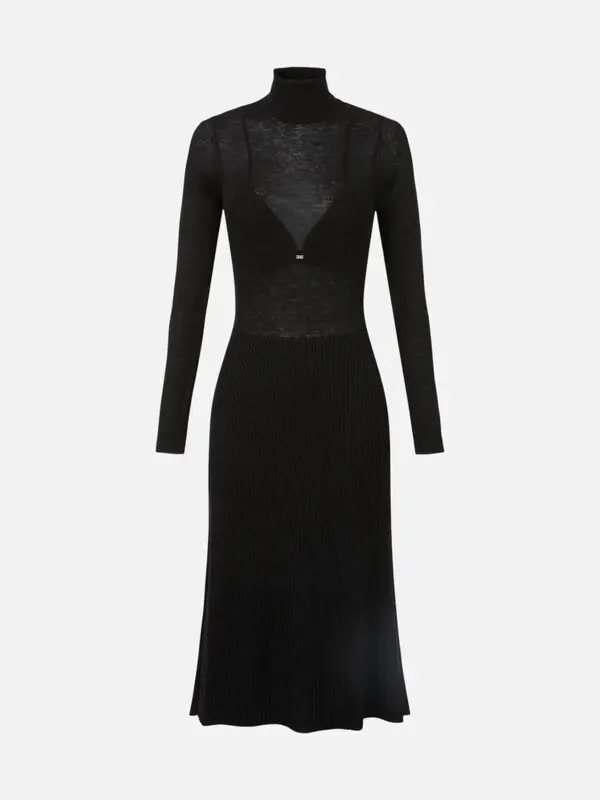Elisabetta Franchi Zip-up Knit Dress - Black