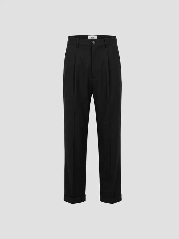 AMI Paris Carrot Fit Oversized Trousers - Black