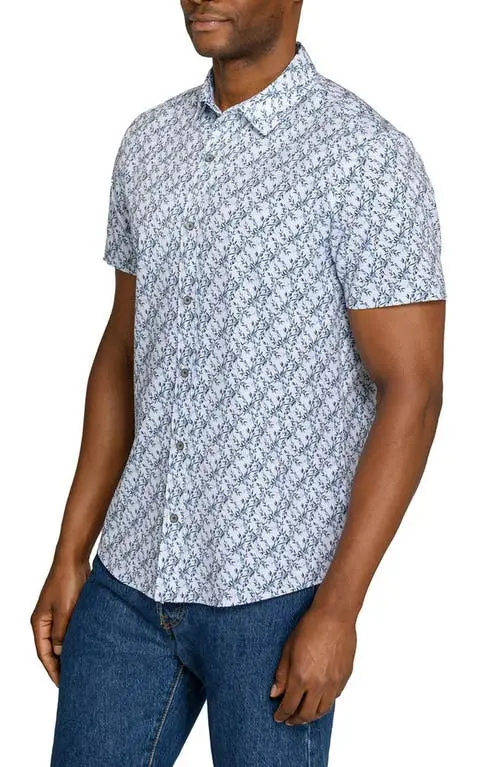 W.R.K Slim Fit Floral Short Sleeve Performance Button-up Shirt