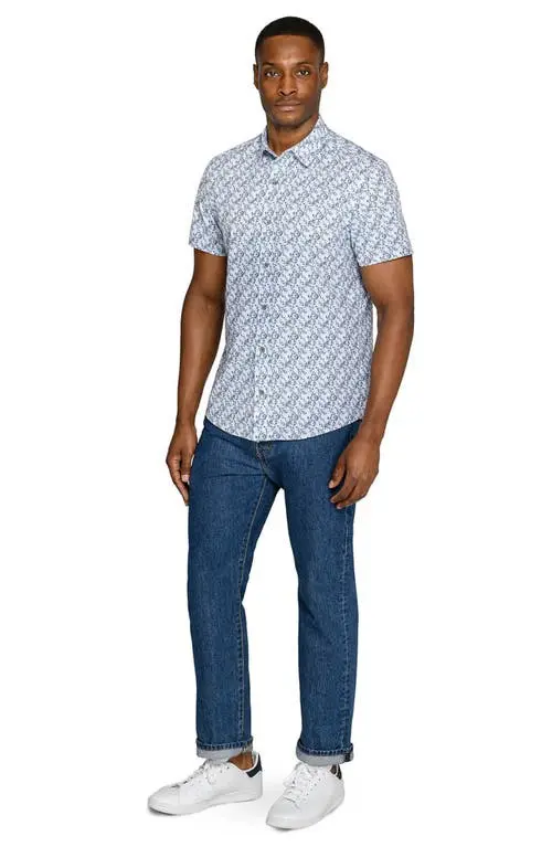 W.R.K Slim Fit Floral Short Sleeve Performance Button-up Shirt