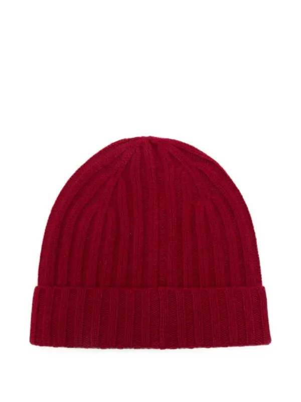 BEYOU Cashmere Ribbed Beanie - Red