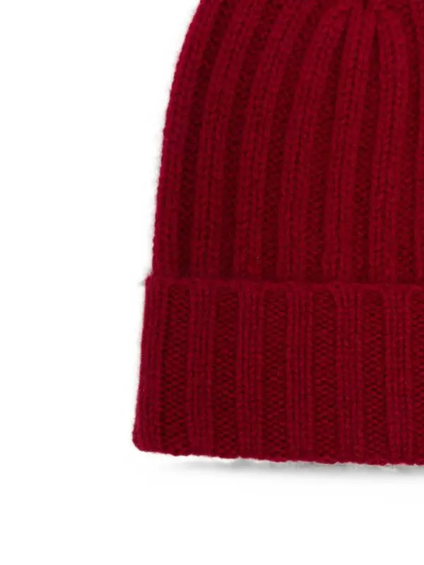 BEYOU Cashmere Ribbed Beanie - Red