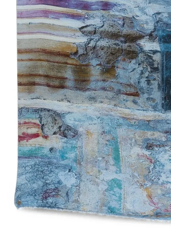 Faliero Sarti Villa Porfidia Napoli Print Stole - Sky Blue