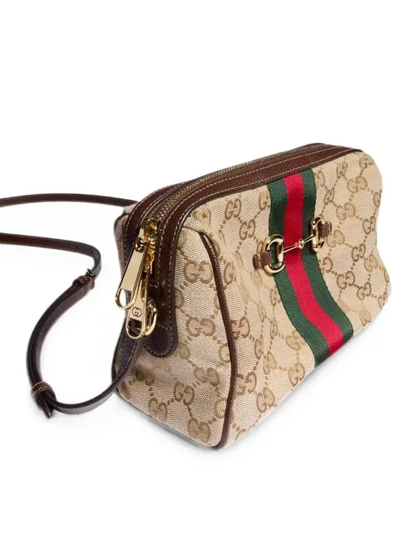Gucci Horsebit Web Crossbody Bag - Beige