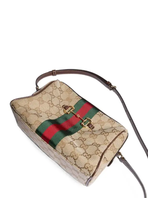 Gucci Horsebit Web Crossbody Bag - Beige