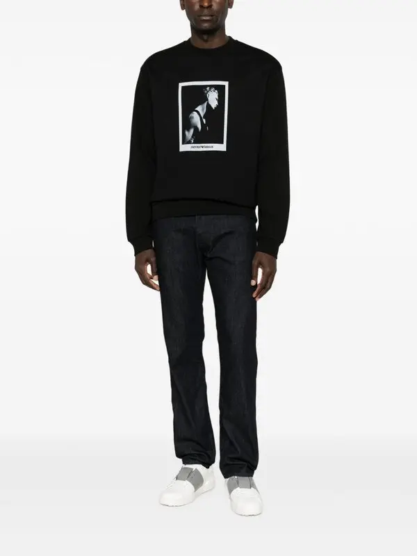 Emporio Armani Printed Cotton Sweatshirt