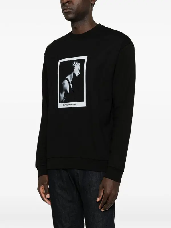 Emporio Armani Printed Cotton Sweatshirt