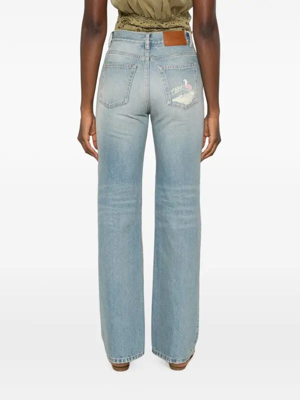 Chloé Flared Leg Denim Jeans - Sky Blue