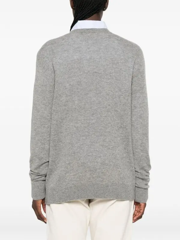 THE ROW Phora Cashmere V-neck Sweater - Grey