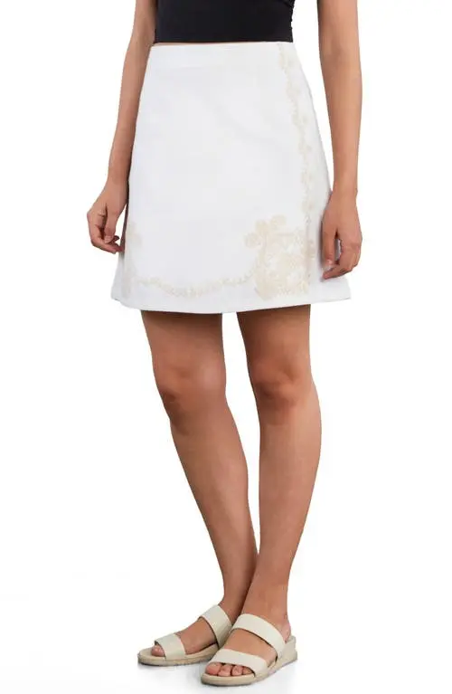 WASH LAB DENIM Embroidered Mini Skirt - Bright White