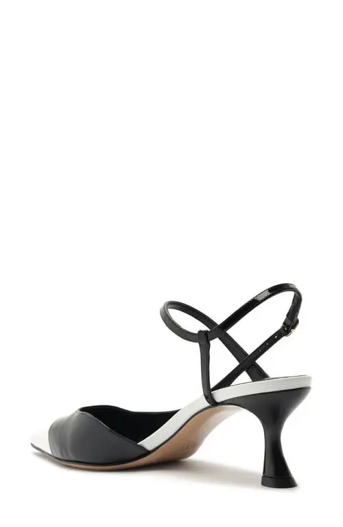 ALEXANDRE BIRMAN Tita Wrap Leather Cap Toe Slingback Pump