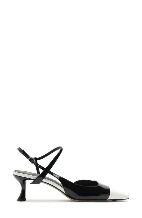 ALEXANDRE BIRMAN Tita Wrap Leather Cap Toe Slingback Pump