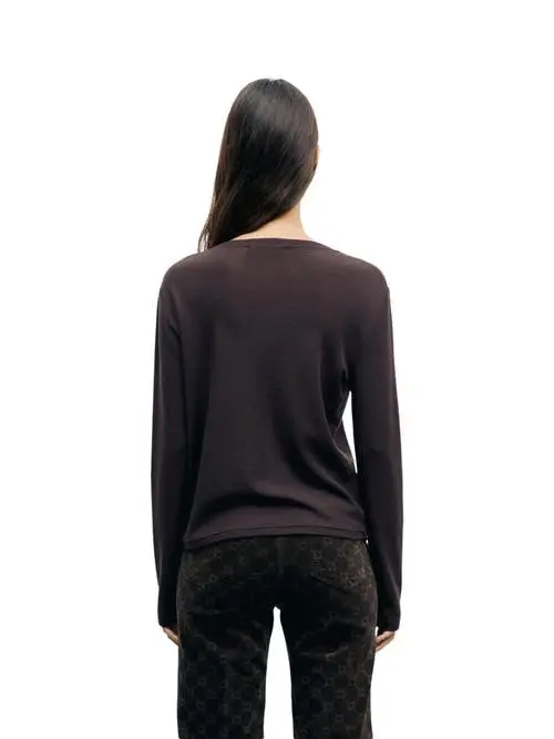 Gerard Darel Long Sleeve Button Detail T-shirt
