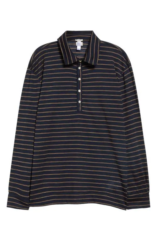 Massimo Alba Stripe Long Sleeve Polo