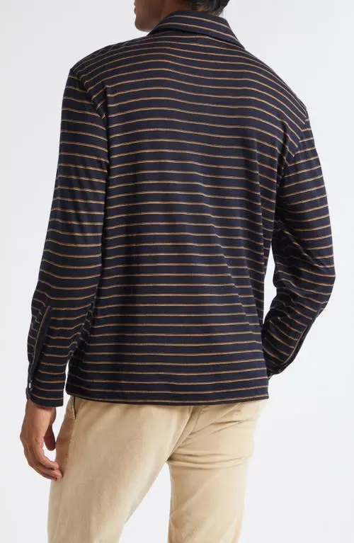 Massimo Alba Stripe Long Sleeve Polo
