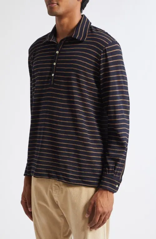 Massimo Alba Stripe Long Sleeve Polo