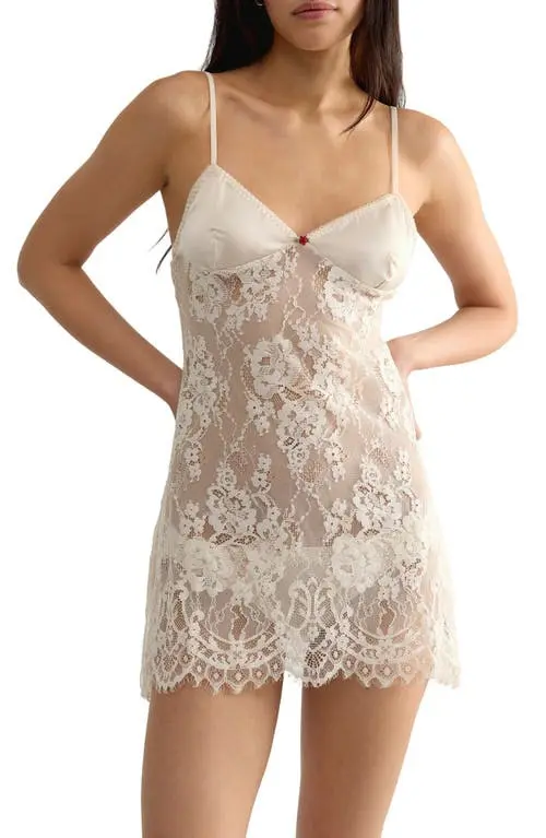 Free People Lace Night Gown - Tofu