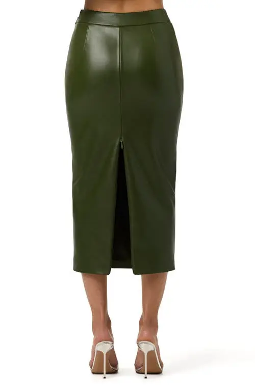 Naked Wardrobe Faux Leather Pencil Midi Skirt