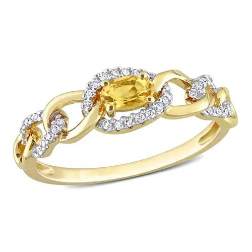 JULIANNA B. Diamond Oval Link Ring 10k