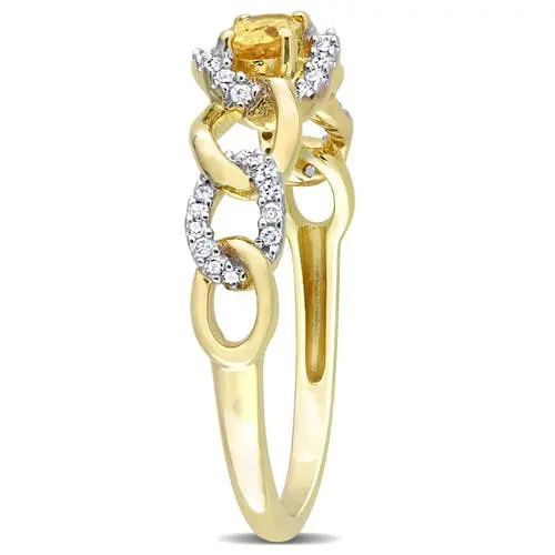 JULIANNA B. Diamond Oval Link Ring 10k