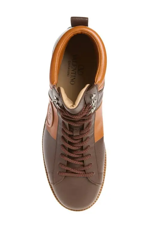 Valentino Garavani V-logo Leather Combat Boots