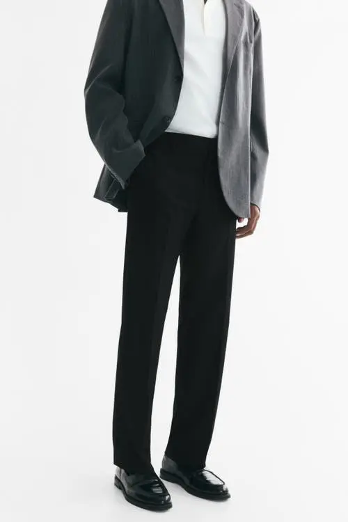 H&M Regular-fit Tailored Pants - Black