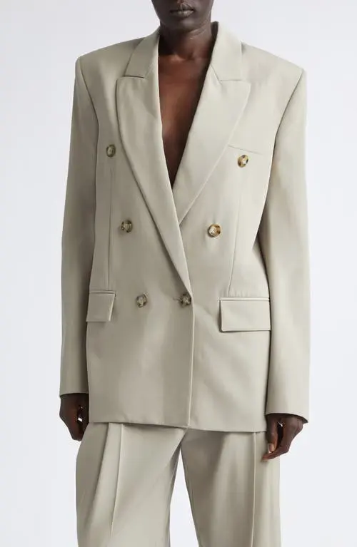 Stella McCartney Double Breasted Wool Boyfriend Blazer - Mist Grey