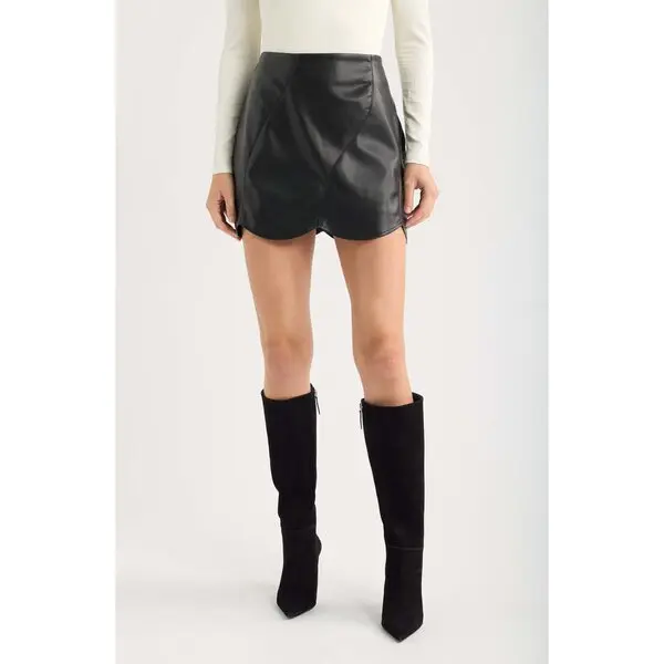 Deluc Aerosmith Faux Leather Miniskirt - Black