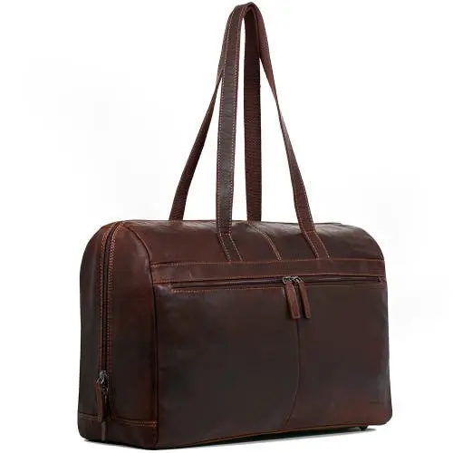 JACK GEORGES Voyager Uptown Duffle Tote Bag In Hand-stained Buffalo Leather