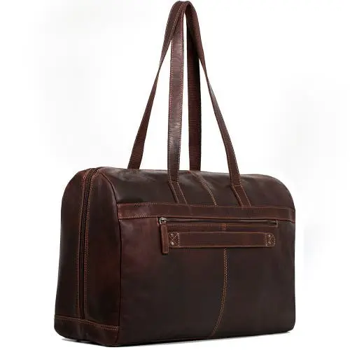 JACK GEORGES Voyager Uptown Duffle Tote Bag In Hand-stained Buffalo Leather