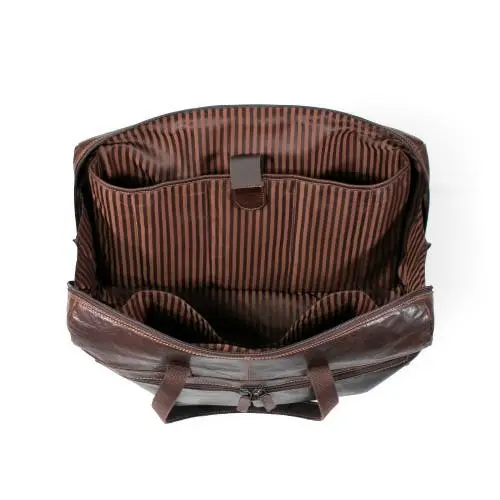 JACK GEORGES Voyager Uptown Duffle Tote Bag In Hand-stained Buffalo Leather