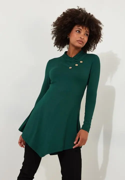 JOE BROWNS Asymmetrical Surplice V-neck Tunic