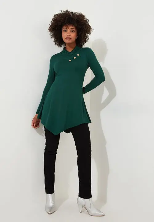 JOE BROWNS Asymmetrical Surplice V-neck Tunic