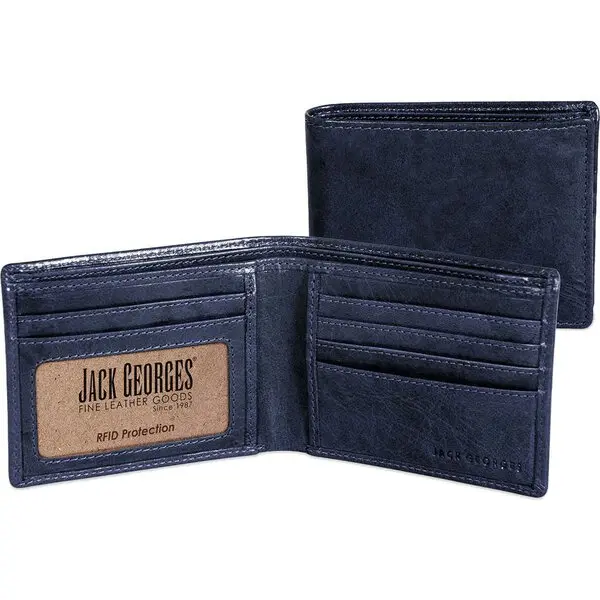 JACK GEORGES Voyager Bifold Wallet - Navy