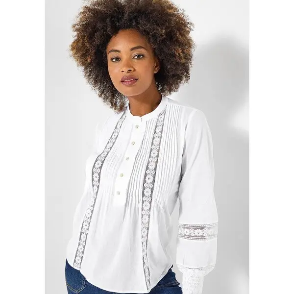 JOE BROWNS Boho Pintuck Blouse - White