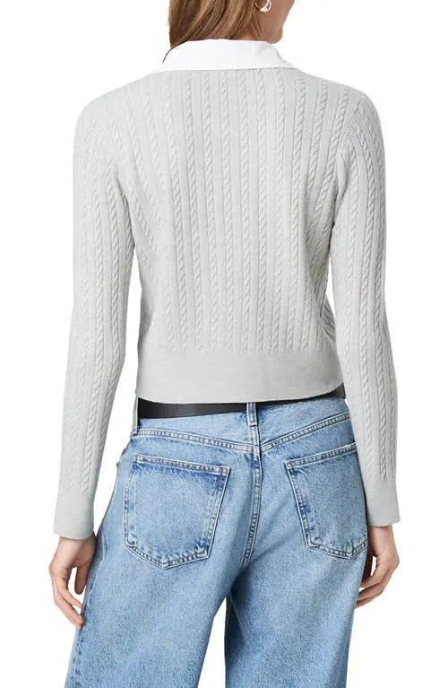 French Connection Cable Knit Layered Look Cardigan