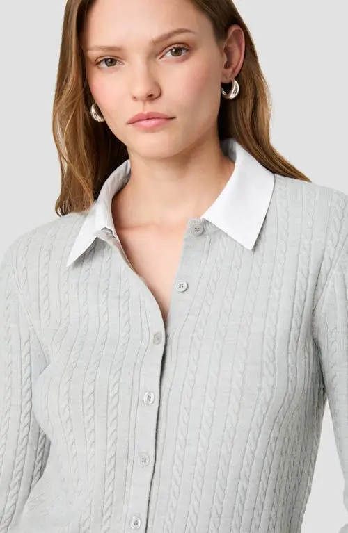 French Connection Cable Knit Layered Look Cardigan