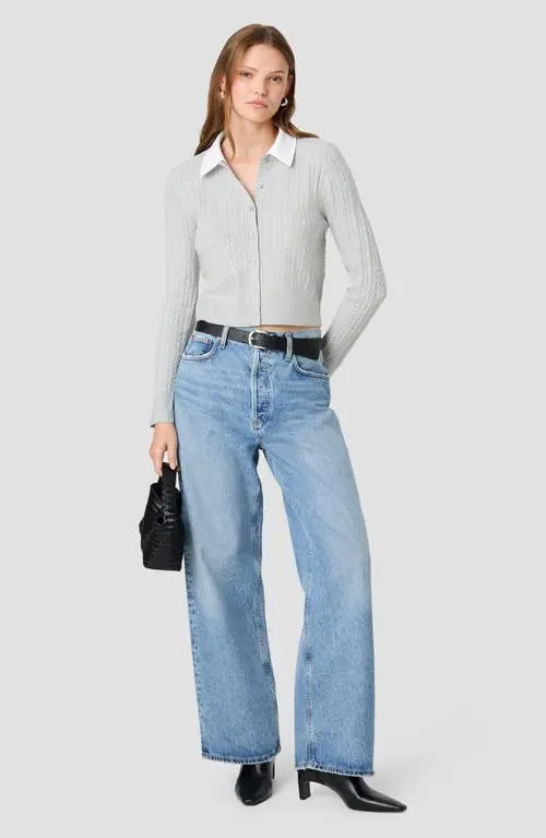 French Connection Cable Knit Layered Look Cardigan