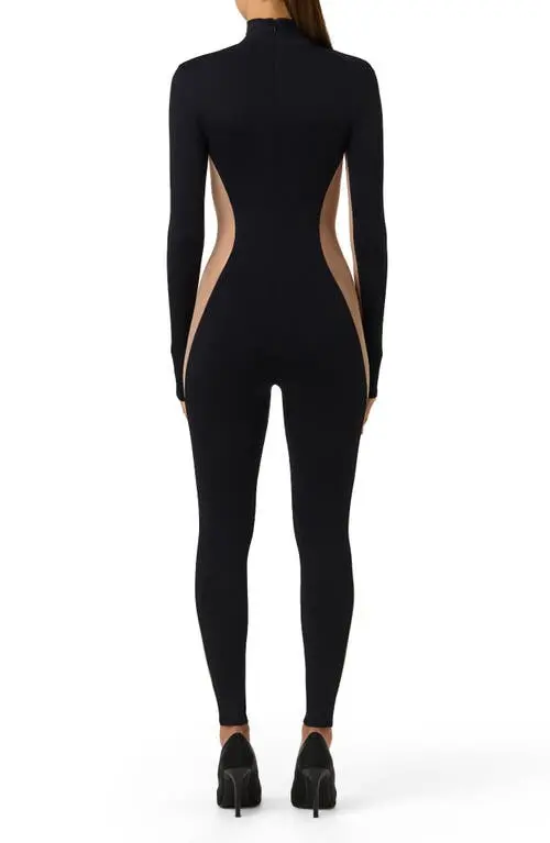 Naked Wardrobe Body Flex Two-tone Jumpsuit