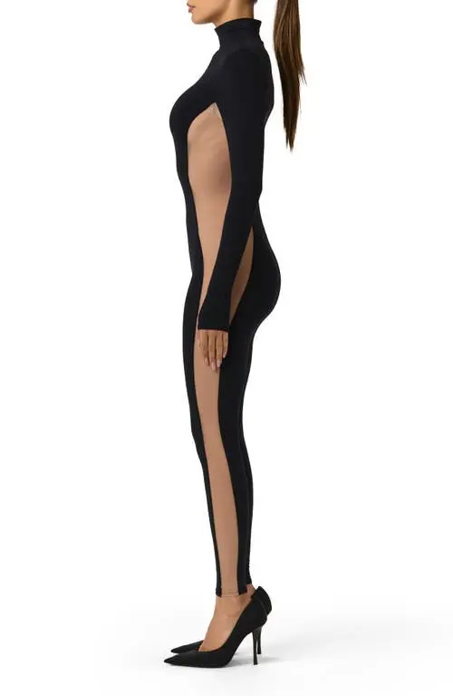 Naked Wardrobe Body Flex Two-tone Jumpsuit