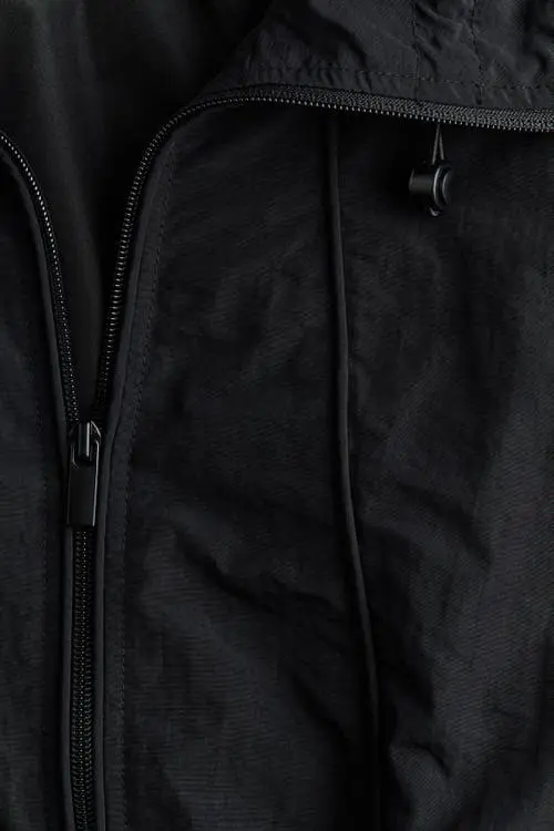 H&M Oversized Nylon Jacket With Funnel Collar And Balloon Sleeves