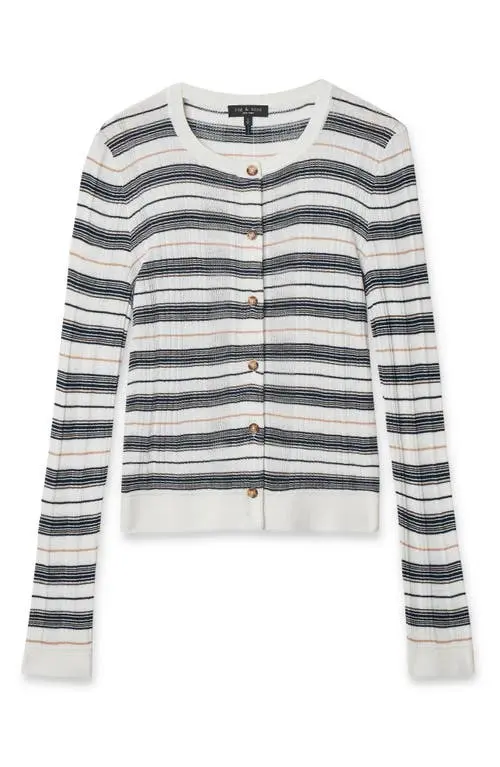 Rag & Bone Teresa Stripe Silk Blend Cardigan