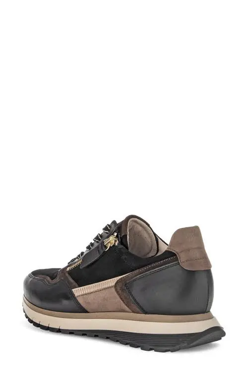 Gabor Cora Low Top Sneakers With Metallic Accents - Black