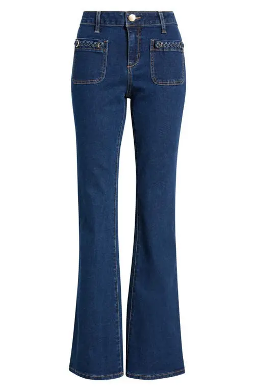 1822 Denim Braided Patch Pocket Bootcut Jeans