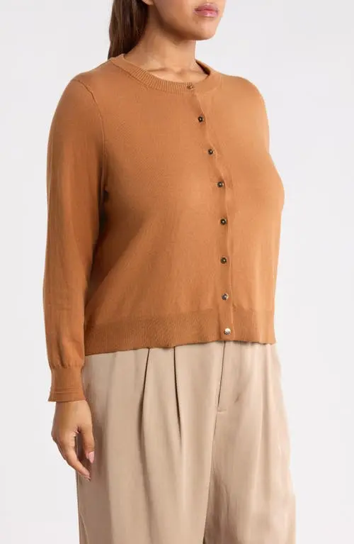 TAHARI ASL Fine-gauge Button-front Cardigan