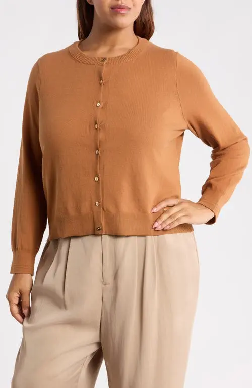 TAHARI ASL Fine-gauge Button-front Cardigan