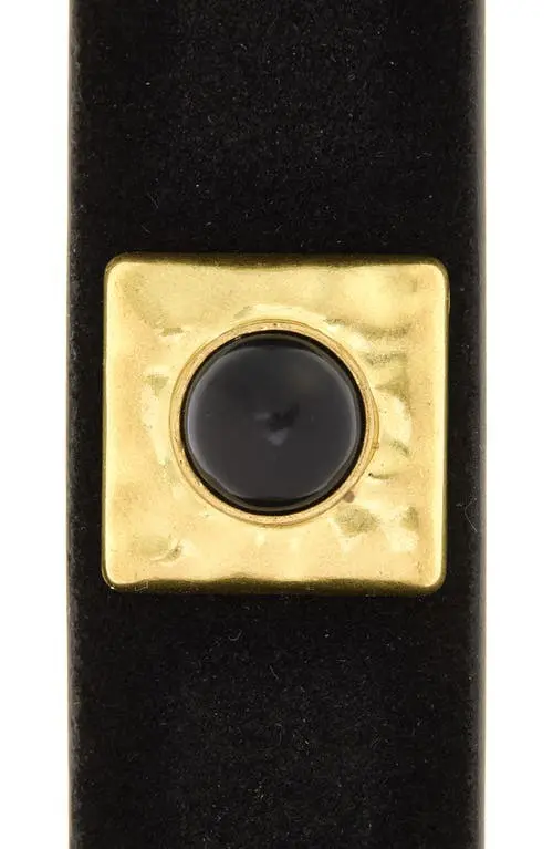 Treasure & Bond Dolly Stone Detail Leather Belt - Black