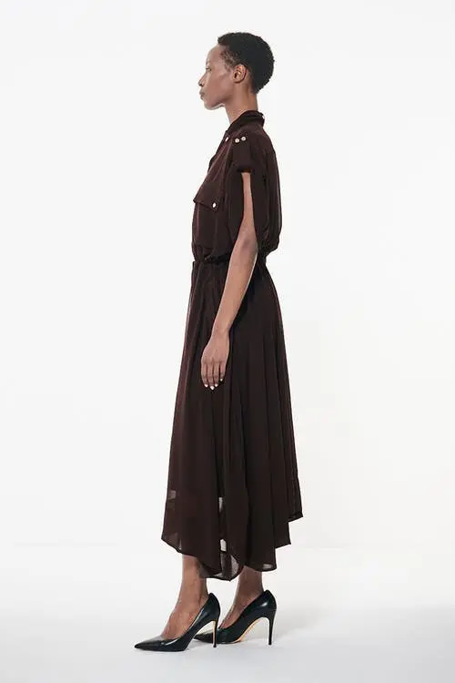 LEEM Patch Pocket Drawcord Waist Maxi Dress