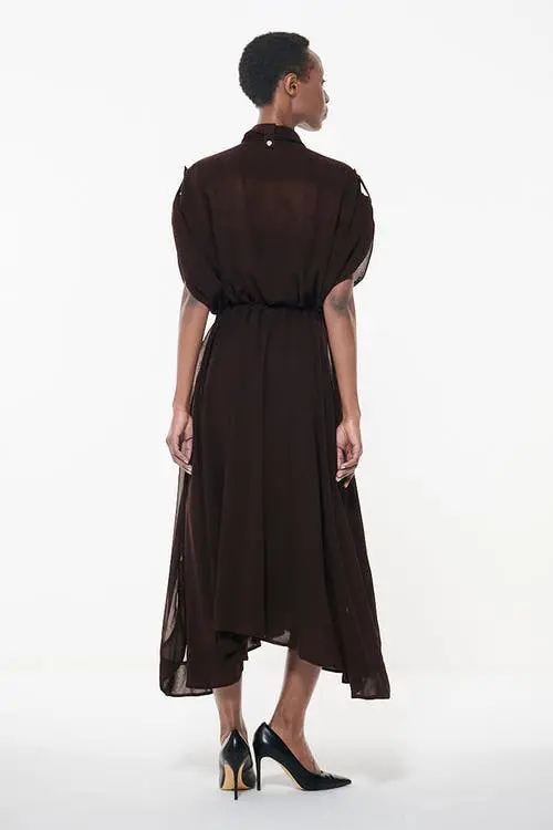 LEEM Patch Pocket Drawcord Waist Maxi Dress